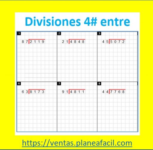 Generador de Op. Básicas | divisiones de 4 entre 2